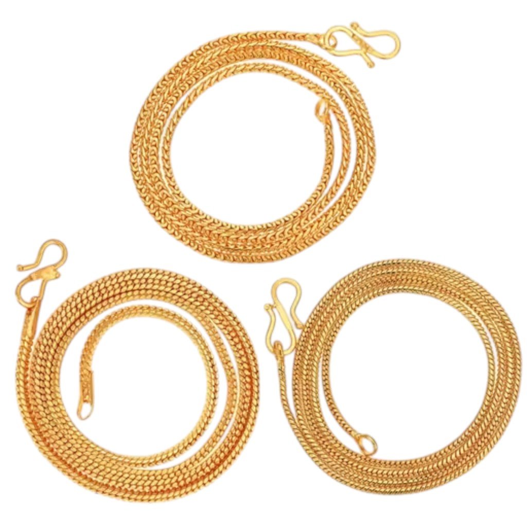 AanyaCentric Gold Plated Chain Combo Pack of 3 – 22 Inch Necklace ...